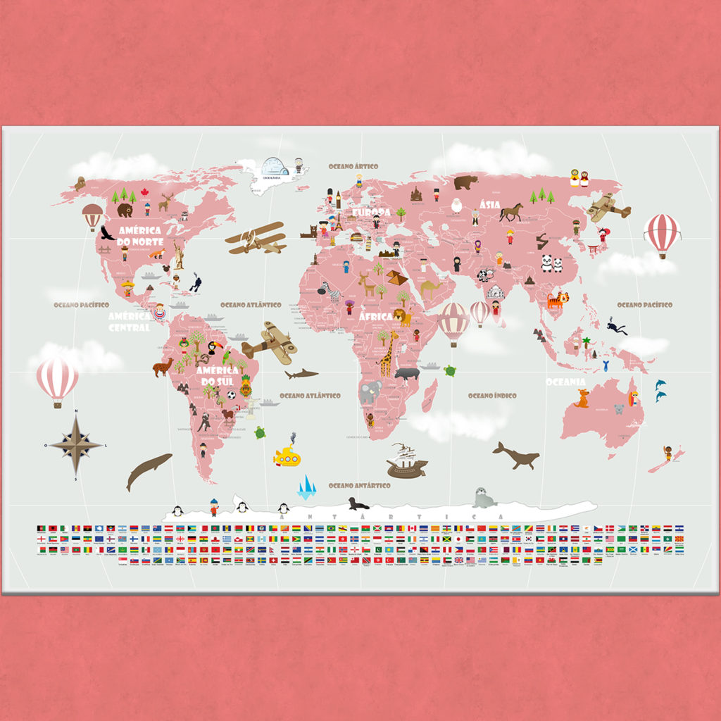 Mapa-do-Mundo-Infantil-modelo-19-A3 - Blog Papel de Parede Mapa Mundi